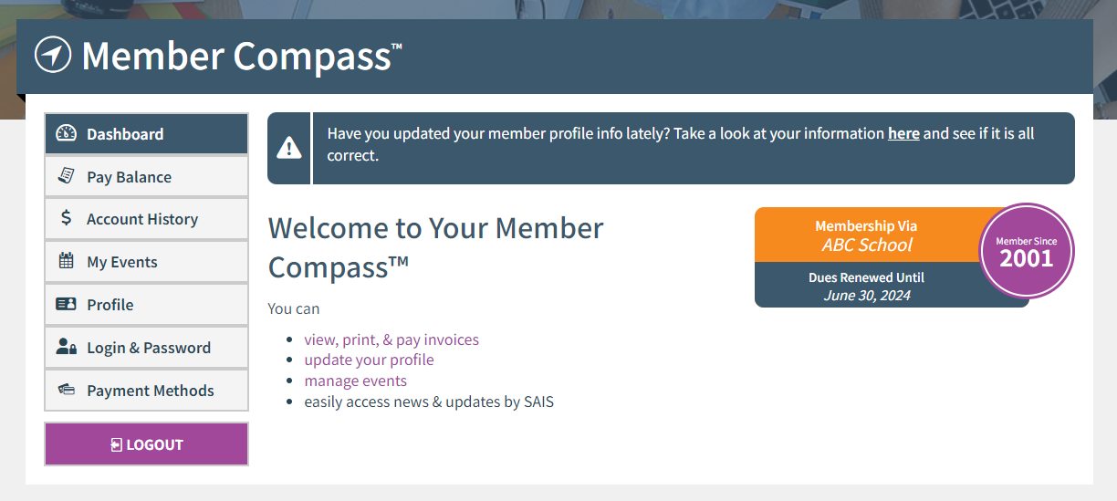Introducing the New SAIS Member Compass